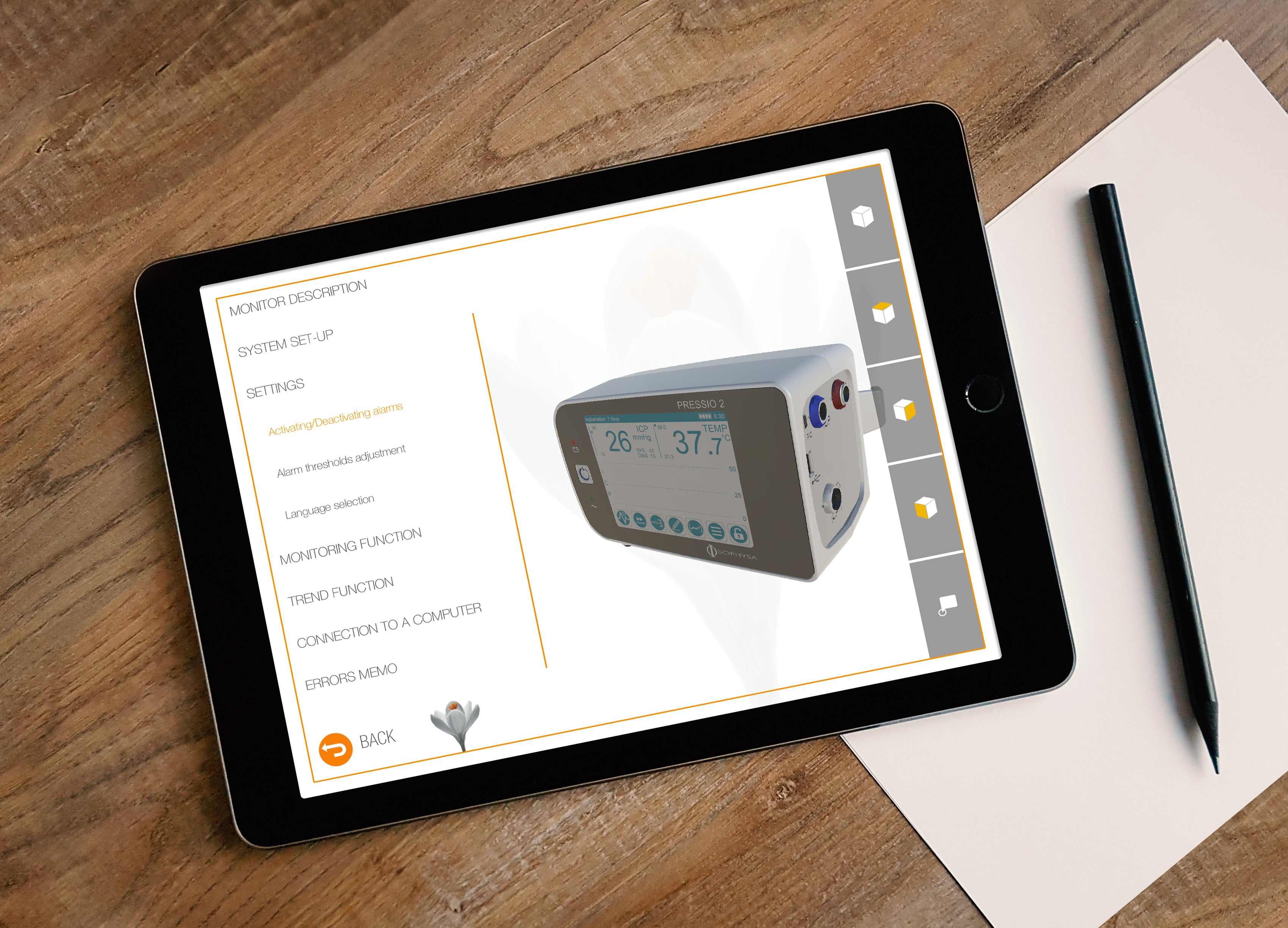 Application Mobile Sur Mesure Pressio Sophysa - Synthes 3D